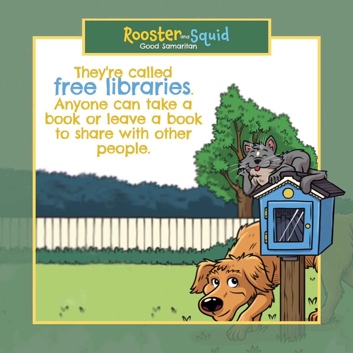 They're called free libraries. Anyone can take a book or leave a book ...